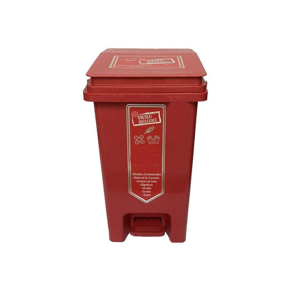Caneca de basura / Papelera roja de 20 litros con pedal - TECNOMEDICS ...